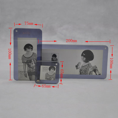 Souvenir Customized Picture Frames Magnetic Displays Double Sided Insert Photo