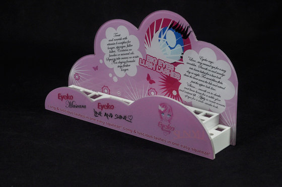 Cosmetic Organizer Countertop Eyeshadow Display Stand Printing Pink Cartoon Logo