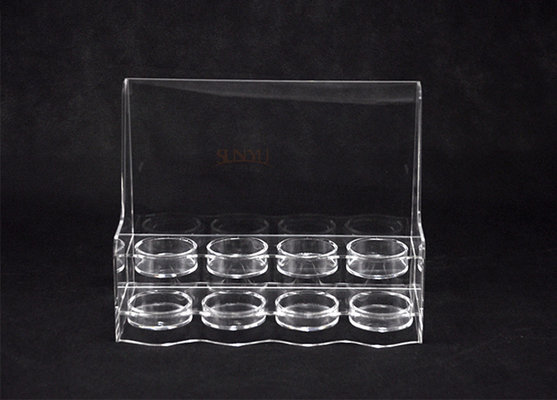 Clear Acrylic Cosmetic Makeup Organizer , Cosmetic Retail Displays Promtion Tabletop