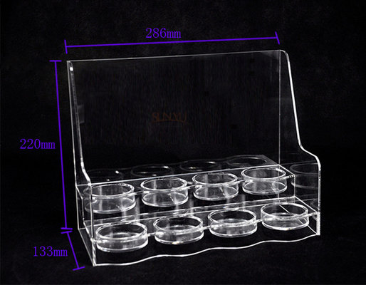 Clear Acrylic Cosmetic Makeup Organizer , Cosmetic Retail Displays Promtion Tabletop
