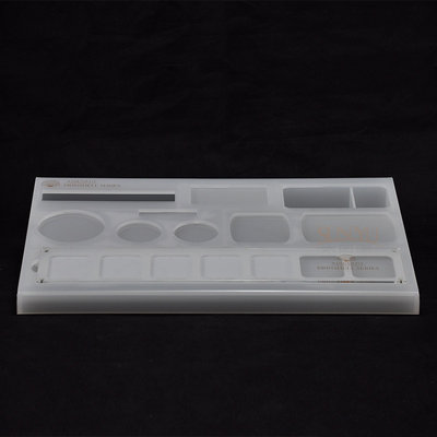 White Acrylic Makeup Display Stand , Skin Care Display Promotion Contertop