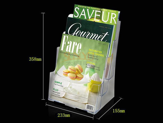 9×6 Inch Layers Clear Acrylic Brochure Holders Cutomized Available 3mm - 7mm