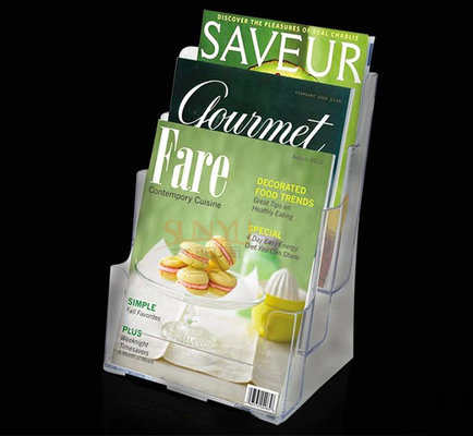9×6 Inch Layers Clear Acrylic Brochure Holders Cutomized Available 3mm - 7mm