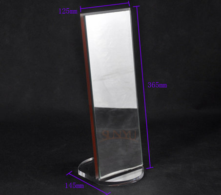 Slant Beauty 5MM Clear Acrylic Floor Display Stands Double Sides With Mirrored Panel