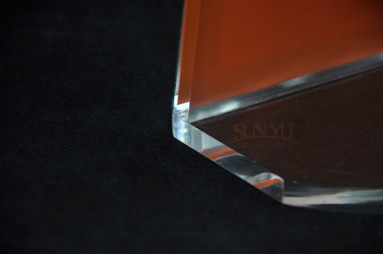 Slant Beauty 5MM Clear Acrylic Floor Display Stands Double Sides With Mirrored Panel