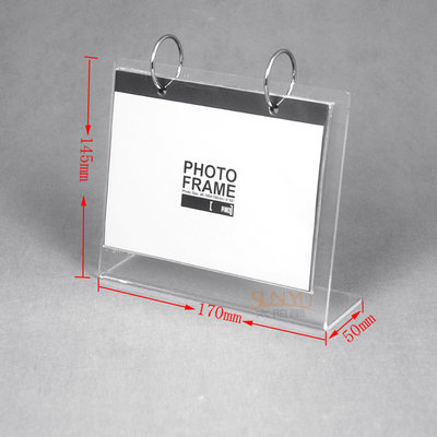 A5 Plastic Custom Picture Frames Acrylic Desk Calendar Stand L Shaped