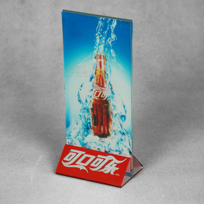 Advertising Banner Stands Clear Acrylic Menu Holders Coca Cola New Launch