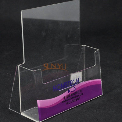 Single Layer Clear Standing Brochure Rack Leaflet Displays Purples Customized