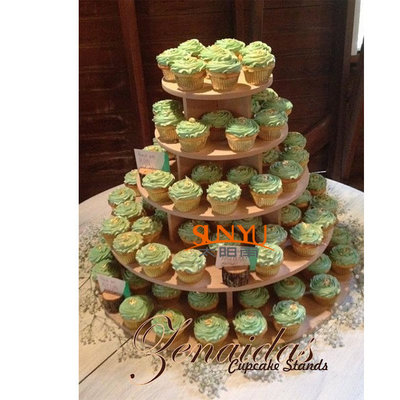 Wooden DIY MDF Display Stands Birthday Cupcake Tower / MDF Cupcake Stand Trapezoid
