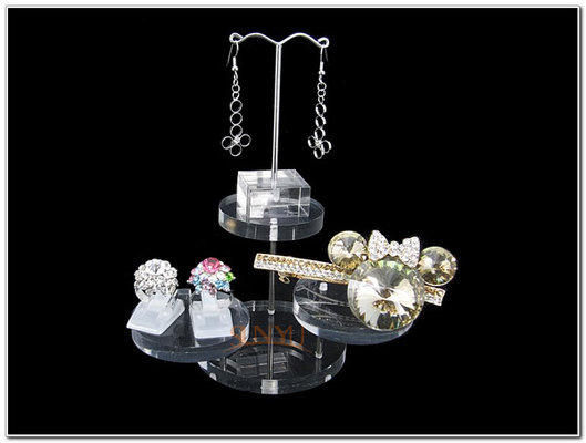 Clear Brilliant Acrylic Jewellery Display Stands For Earring Display