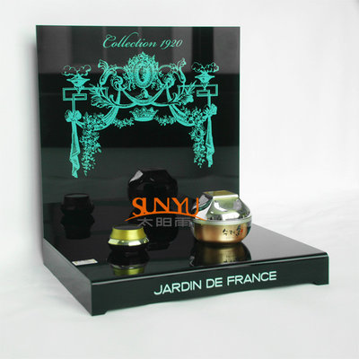 Classical Black Acrylic Makeup Display Stand L Shaped  Detachable Vertical Part