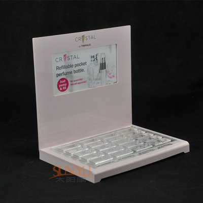 3mm - 7mm Acrylic Perfume Display Stand Soft Pink Very Graceful Perfume Plinth