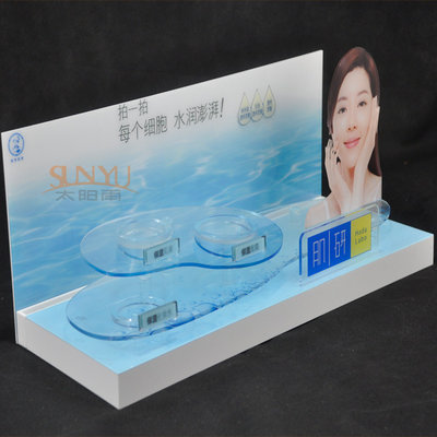 Acrylic Product Display Stands High Bright Freestanding For Skin Care Advertising