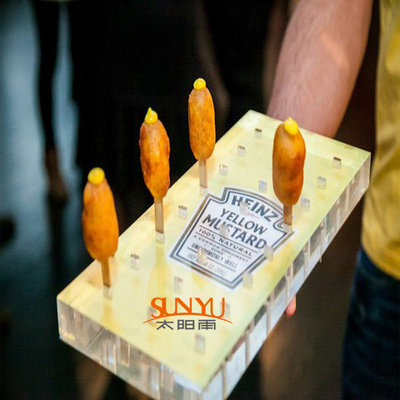 ISO Food Display Trays Plexiglass Display Stand Insert Hole for Lollipop