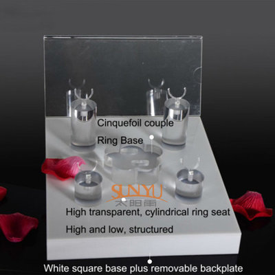 Unique Diamond Ring Jewelry Display Stands Acrylic Tray 220×260×175 mm