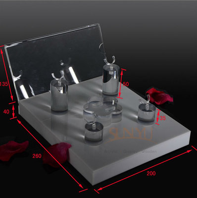 Unique Diamond Ring Jewelry Display Stands Acrylic Tray 220×260×175 mm