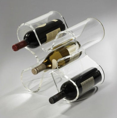 Crystal Acrylic Wine Food Display Trays Retail Shop Custom With Handle
