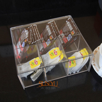 4mm Food Display Case Clear Acrylic Storage Trays With 6 Lattices