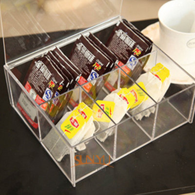 4mm Food Display Case Clear Acrylic Storage Trays With 6 Lattices