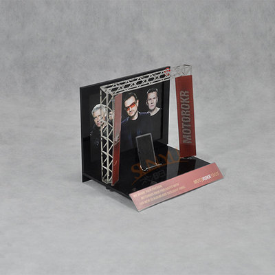 3mm Custom Acrylic Display Stand Rock Time Music Square Cell Phone Display