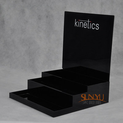 Black 4mm Acrylic Nail Polish Countertop Display Stand Cutomized With Logo