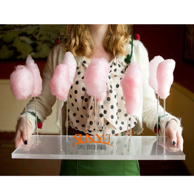 Thick Acrylic Countertop Food Display Transparent For Pretty Cotton Candy