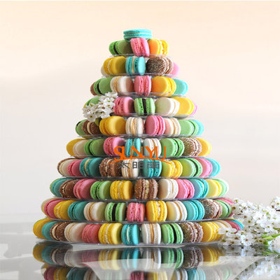 Macaron Food Display Trays More Layers Transparent , Plastic Dispaly Stand