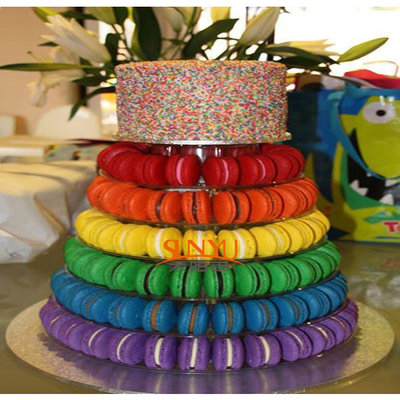 Macaron Food Display Trays More Layers Transparent , Plastic Dispaly Stand