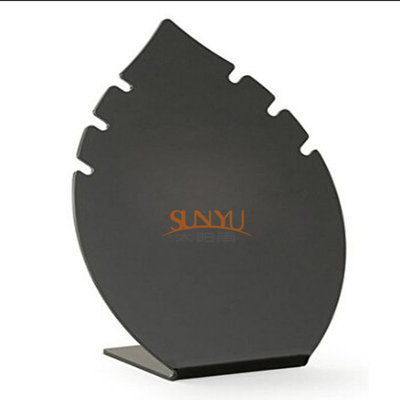 Black 5mm Acrylic Jewelry Display Stands Leaf Shaped For Necklaces