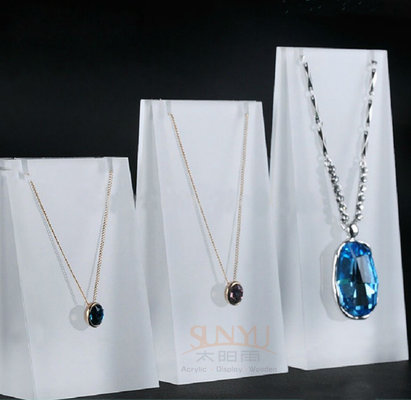 Pendant Acrylic Necklace Display Stands Earrings Holder Elegant Solid Wedge Stand