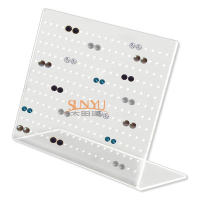 Laser Acrylic Jewellery Display Stands White 12 Rows 20 Holes for 120 Pairs Earrings