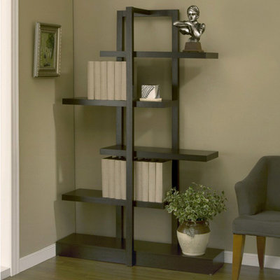 Modern Wood MDF Display Stands America Addison Cappuccino Bookcase Furniture