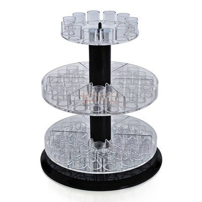 Plastic Lipstick Holder Rotating Countertop Display / Acrylic Nail Polish Display
