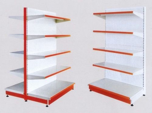 White 5×1000 mm Layers Shelf Metal Display Shelf Supermarket Display Stands