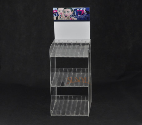 Lipstick 3 Tier Acrylic Display Stand With 24 Compartments Simple Design