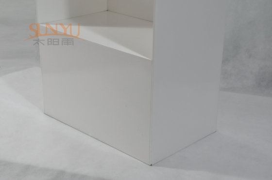 Completely White MDF Floor Display Stands With Dismounting Shipping
