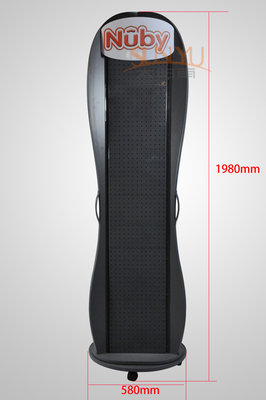Grey MDF Big Floor Display Stands With Wheels For Moving Convenient