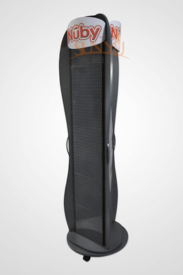 Grey MDF Big Floor Display Stands With Wheels For Moving Convenient