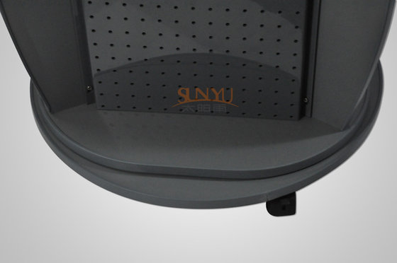 Grey MDF Big Floor Display Stands With Wheels For Moving Convenient