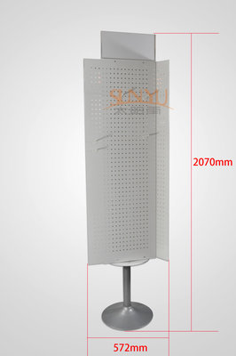 Retail Revolving White Metal HIPS Floor Display Stands With Multifunctional