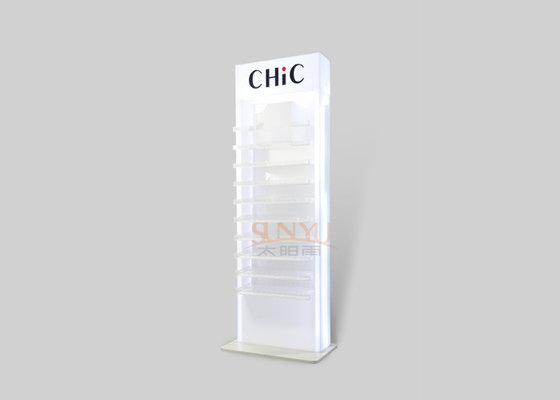 10 Tiers Acrylic Makeup Displays Stand Outstanding White For Nail Polish