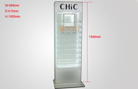 10 Tiers Acrylic Makeup Displays Stand Outstanding White For Nail Polish