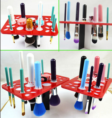 Simple Acrylic Makeup Storage , Puff Eye Shadow Pen Cosmetic Display Stands