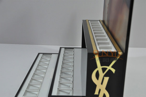 Black Portable Custom Store Fixture , Cosmetic Acrylic Display Rack