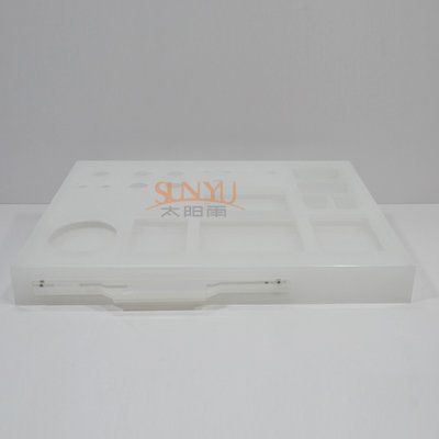 White Acrylic Counter Display Stands Professional Custom Size