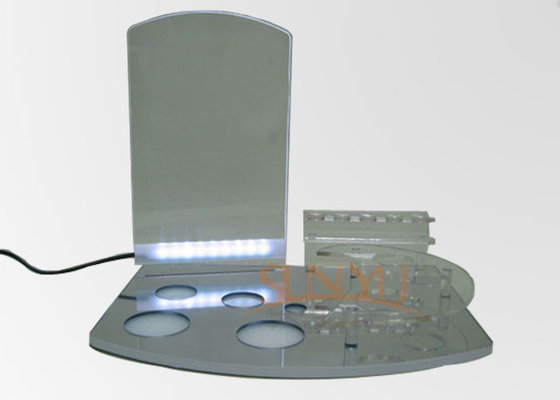 Acrylic Material Printing Advertising Tabletop Cosmetic Organizer With Led Light