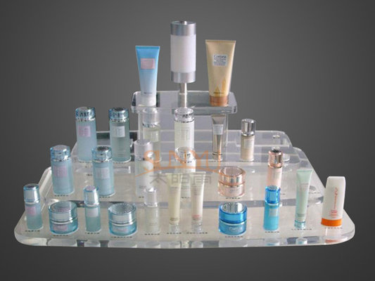 Eco Friendly Customize Acrylic Makeup Case Organizer Blue Mirror Protection