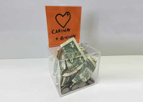 Durable Custom Shape Advertising Display Stand Donation Box With Lock