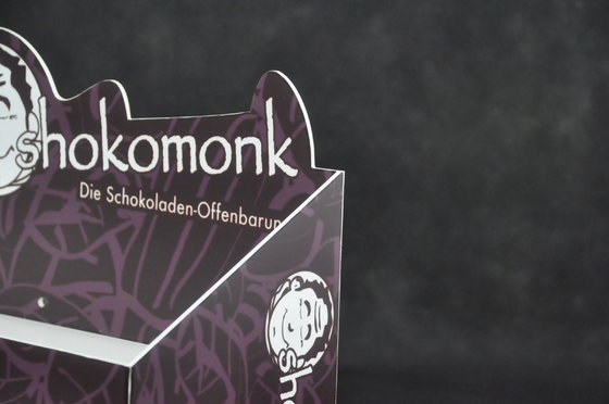 White Acrylic Chocolate Display Stand , Food Service Trays Stickers Available
