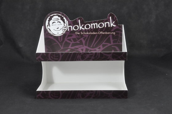 White Acrylic Chocolate Display Stand , Food Service Trays Stickers Available